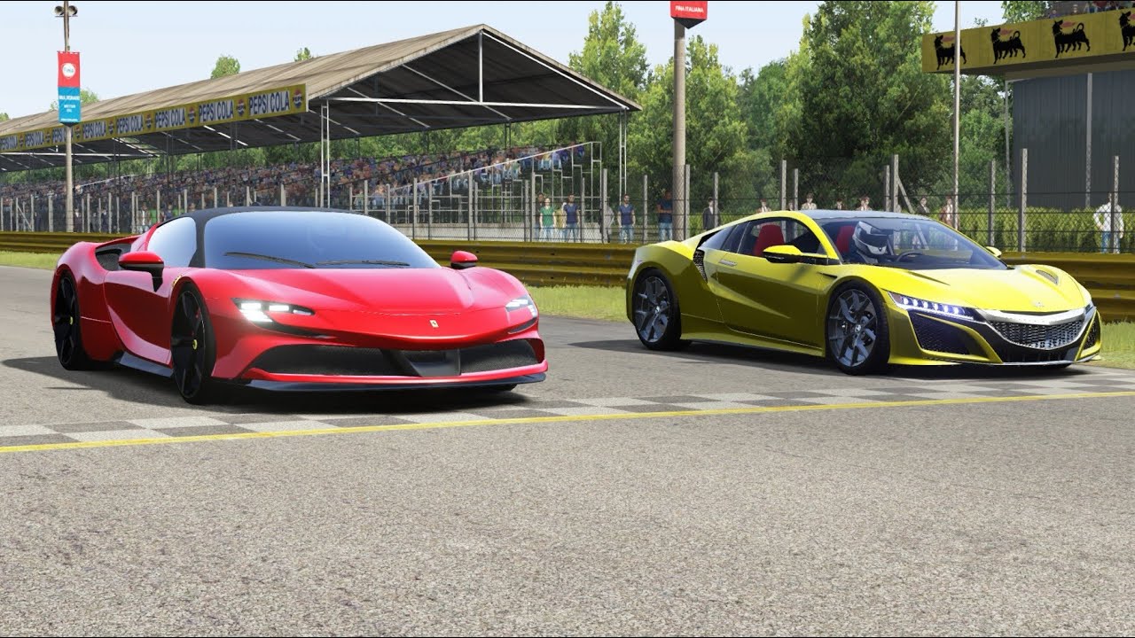 Ferrari SF90 Stradale vs Honda NSX at Monza Full Course - YouTube