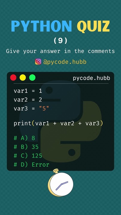 Python Quiz 9 Pythonhub Coding Programmingquiz Pythonquiz Youtube 