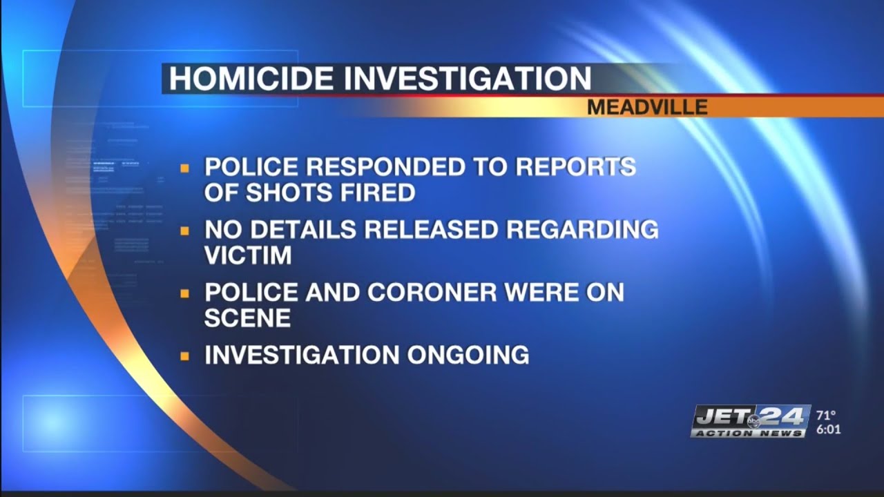 Meadville City Police investigate Saturday homicide - YouTube