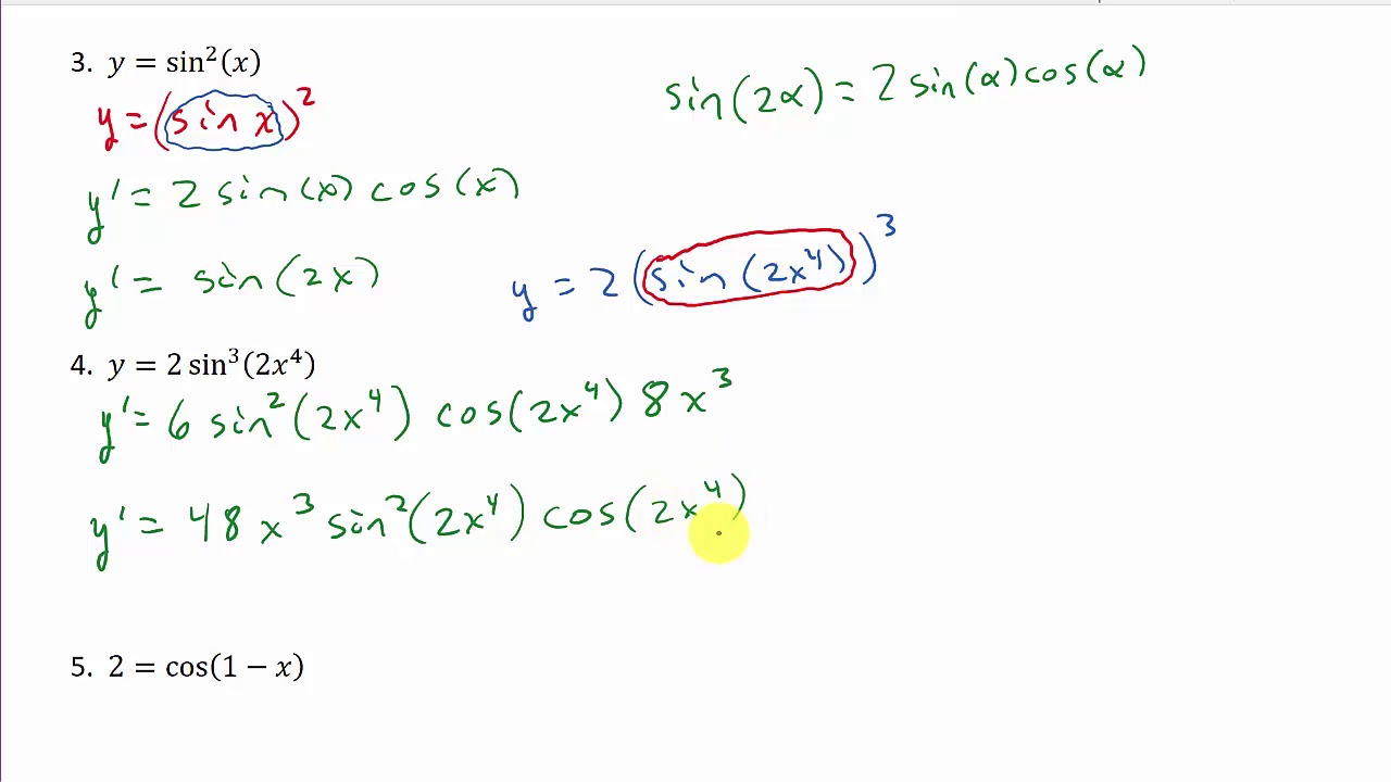 Derivative of Sine and Cosine Functions - YouTube