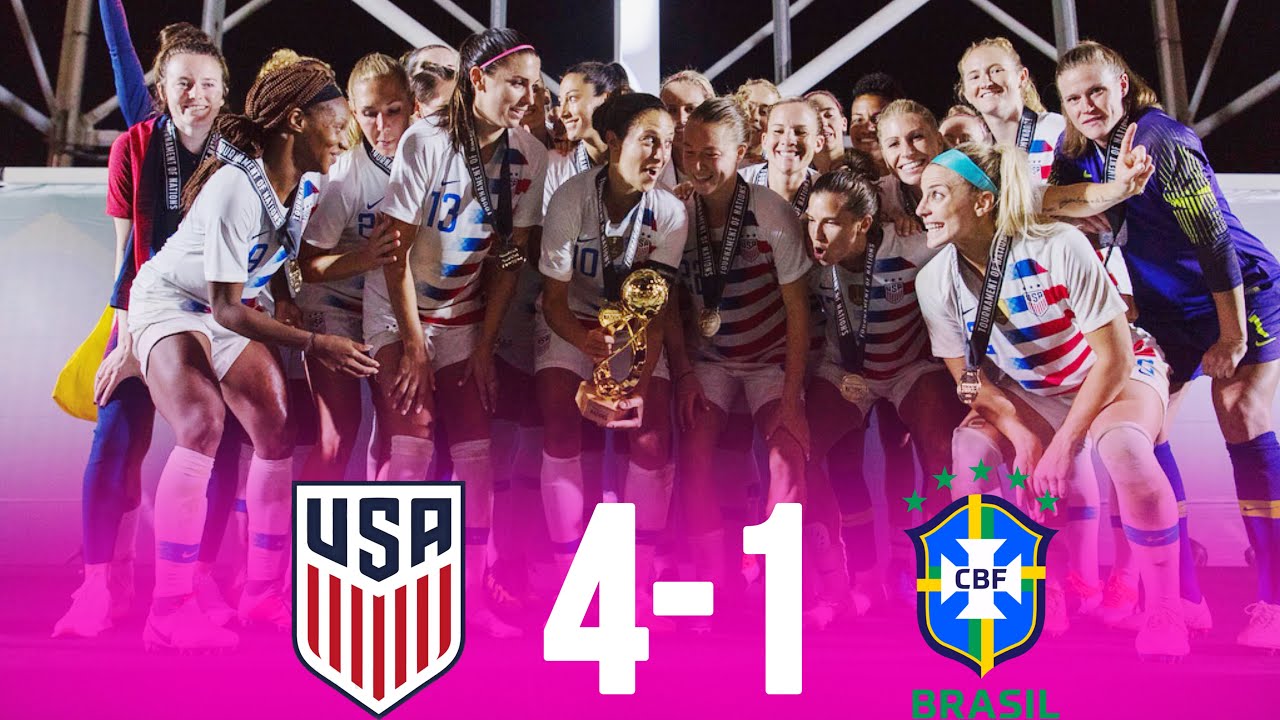 USA 4 x 1 Brazil ️Tournament of Nations ️Extended Goals & Highlights ...