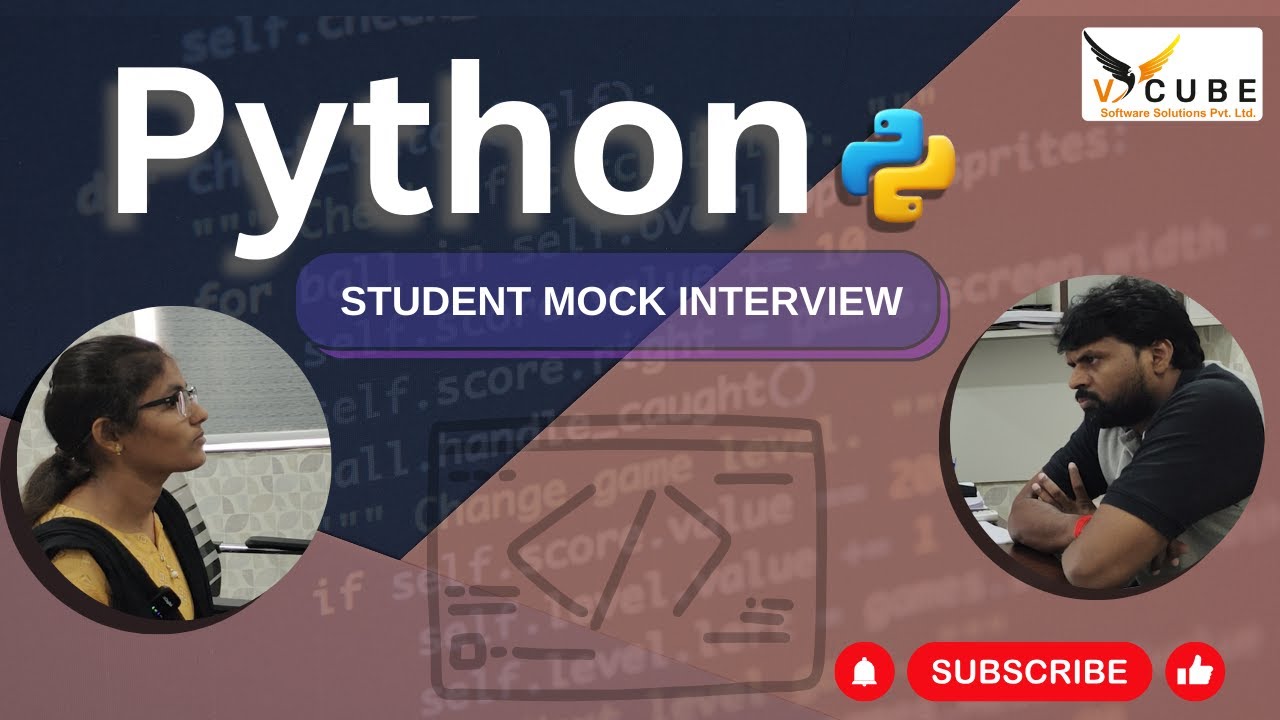 Python mock interview 2024 | student mock inter view | PYTHON Interview for Fresher | V Cube ...