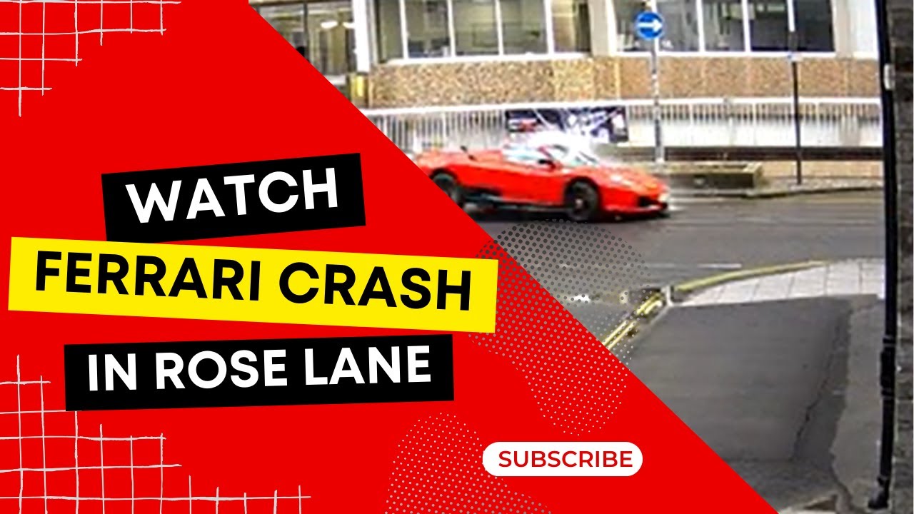 Ferrari Crashes in Rose Lane in Norwich City Centre - YouTube