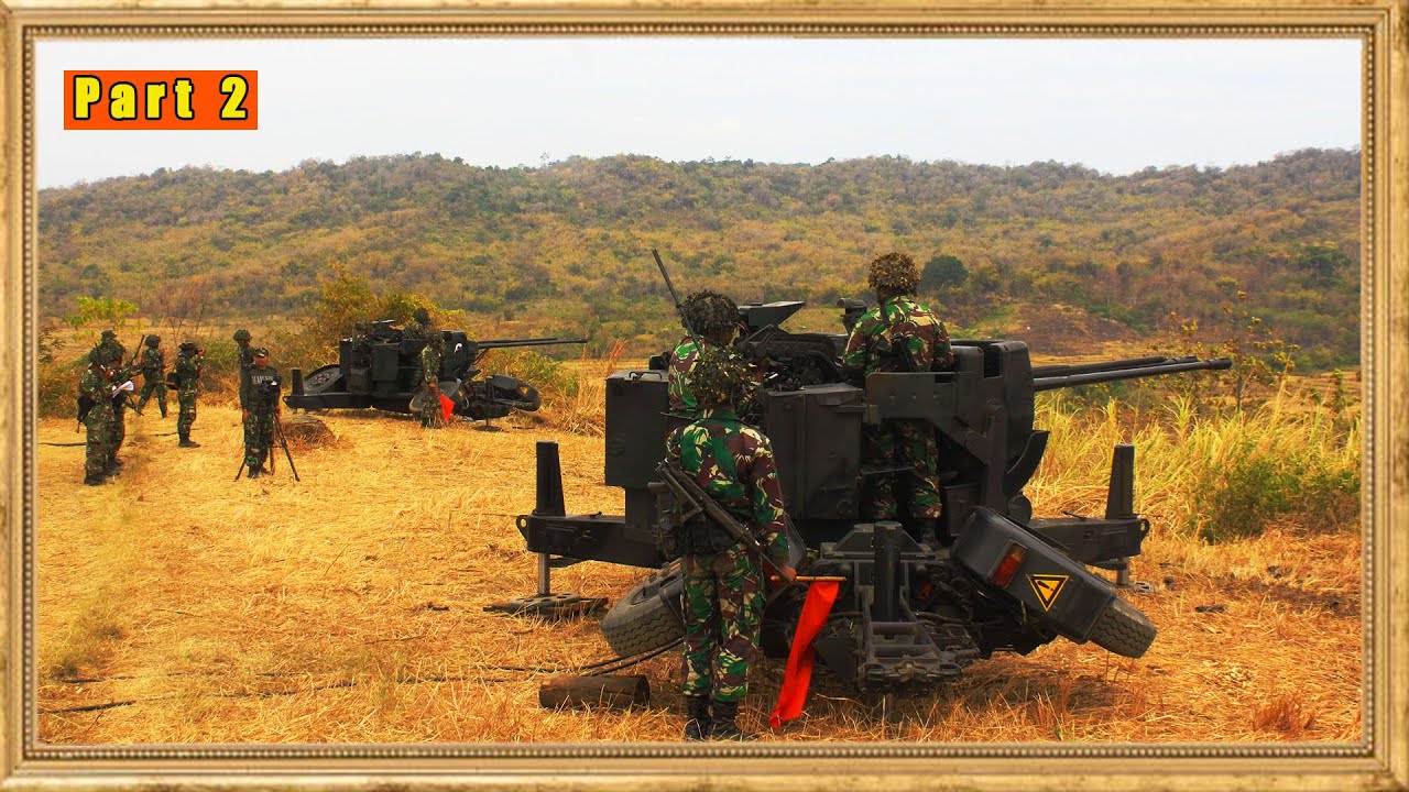 LATIHAN MERIAM TWIN GUN AA 35MM MARINIR TNI AL HANCURKAN SASARAN - YouTube