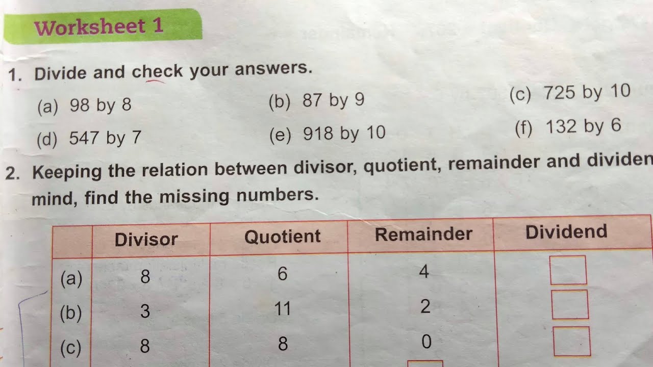 DAV Class 4 unit 4 worksheet 1 ।। Class 4 chapter 4 worksheet 1 dav ...
