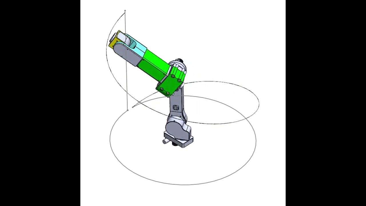 6dof ROBOTIC ARM Following a Path in Solidworks (Using Inverse Kinematics in LabVIEW) - YouTube