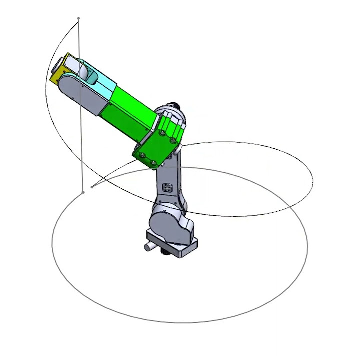 6dof ROBOTIC ARM Following a Path in Solidworks (Using Inverse Kinematics in LabVIEW) - YouTube