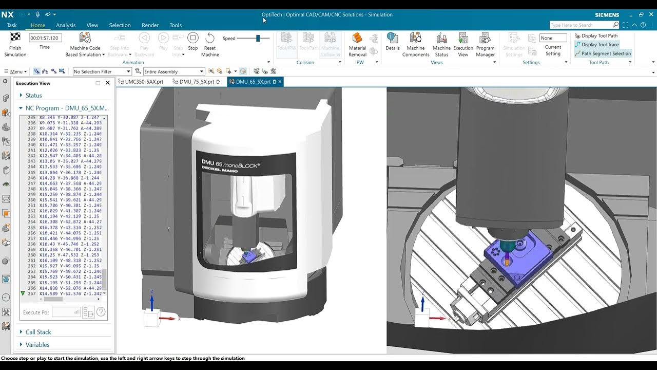 NX Post CNC 5 trục DMU 65 (DMU 65 5 axis NX postprocessor) - YouTube