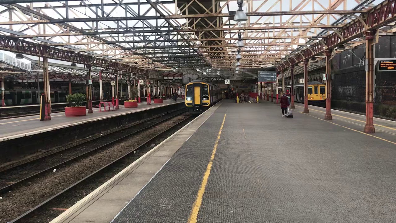 New EMR livery 158 773 departs Crewe for derby - YouTube