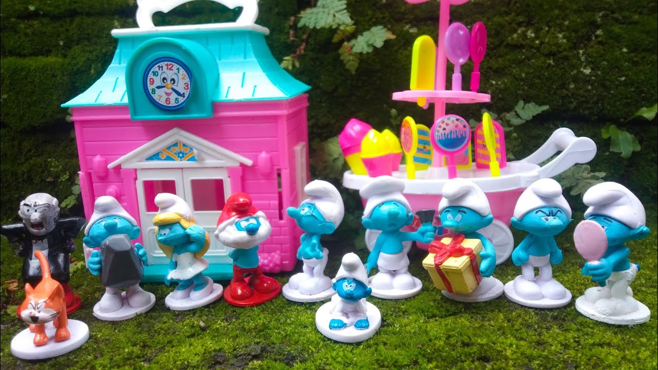 Mencari Mainan Papa Smurf, Smurfin, Smurf Badur, Smurf Kekar, Smurf ...