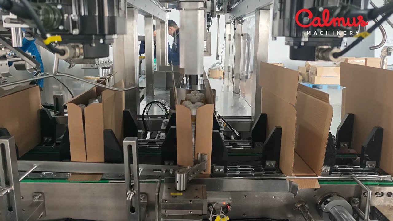 Wrap-Around Case Packer Machine for Packaging Pouches - YouTube
