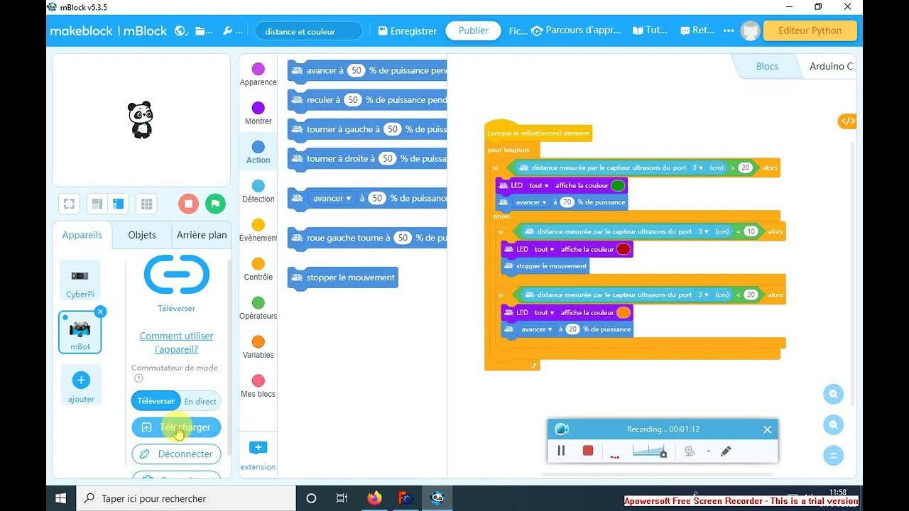 Mbot lumiere distance - YouTube