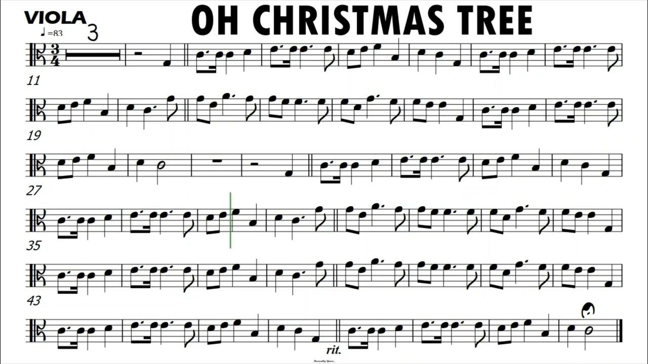 OH CHRISTMAS TREE Viola Sheet Music Backing Track Play Along Partitura ...