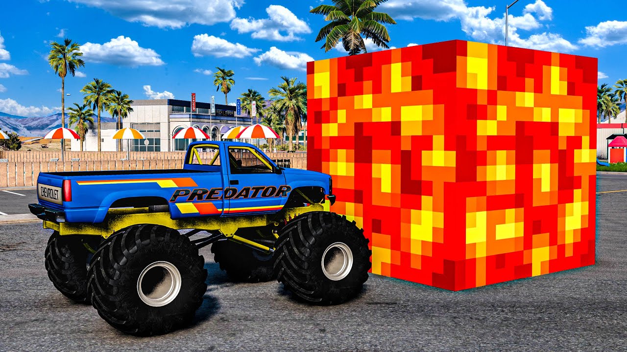 Cars vs Lava Cube😱- BeamNG.Drive - YouTube