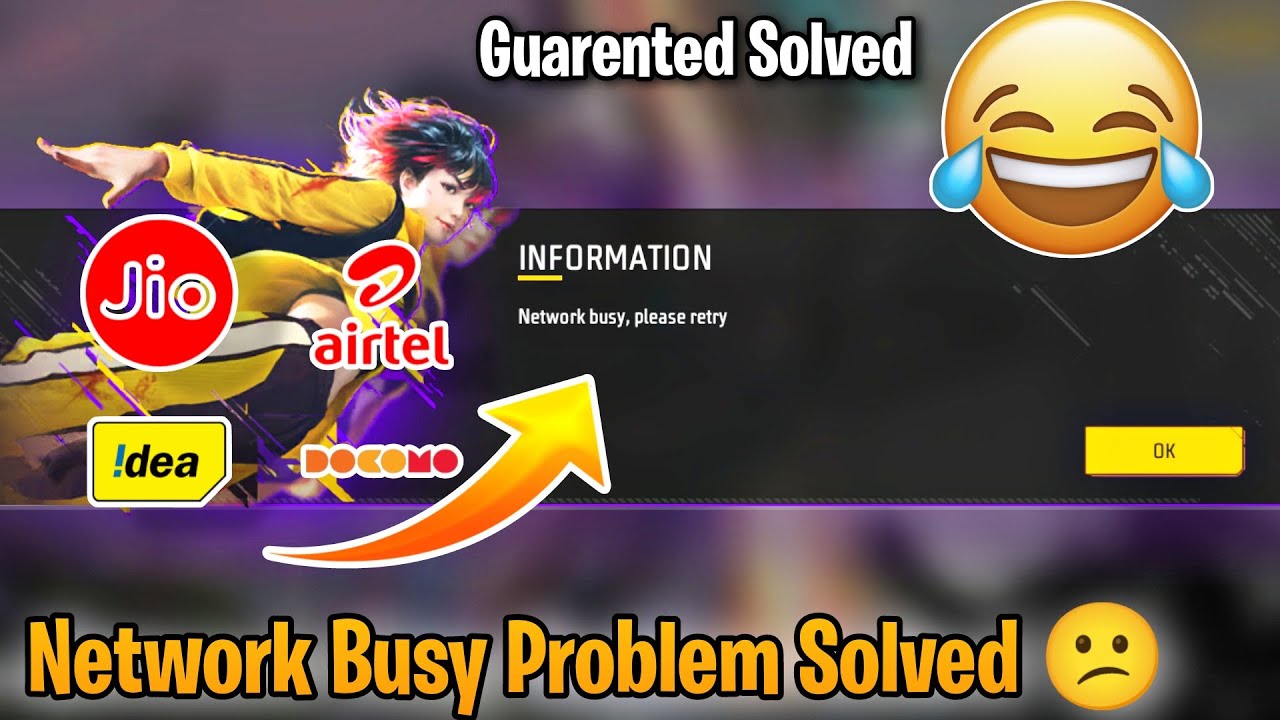FREE FIRE NETWORK BUSY PROBLEM 😂🤑| HOW TO SOLVE NETWORK BUSY PROBLEM ...