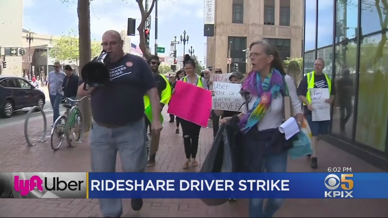 Drivers Protest In San Francisco During Uber/Lyft Strike - YouTube