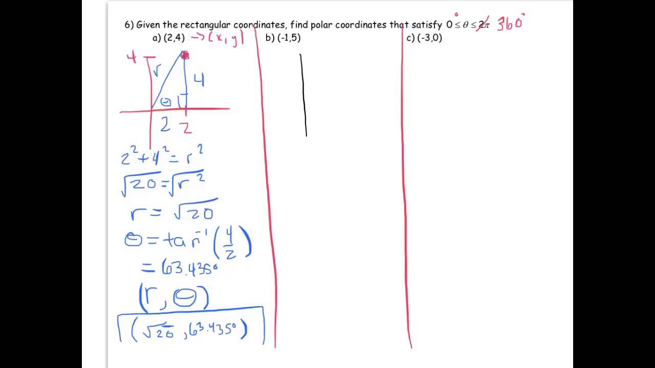 Converting Rectangular Points to Polar - YouTube