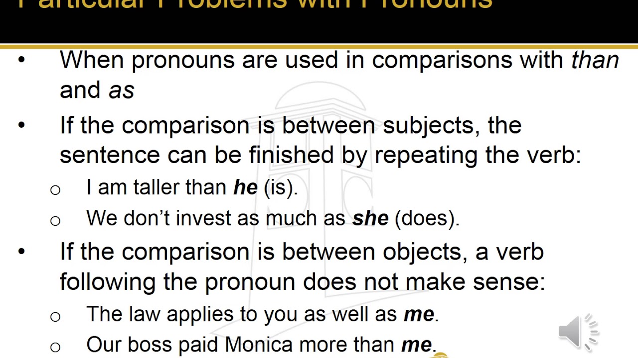 Pronouns: Problems with Pronouns - YouTube