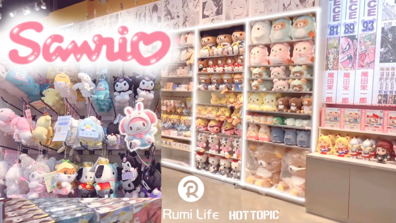 🌸Sanrio shopping🌸 + I played crane games at the mall and won! Hot Topic ...