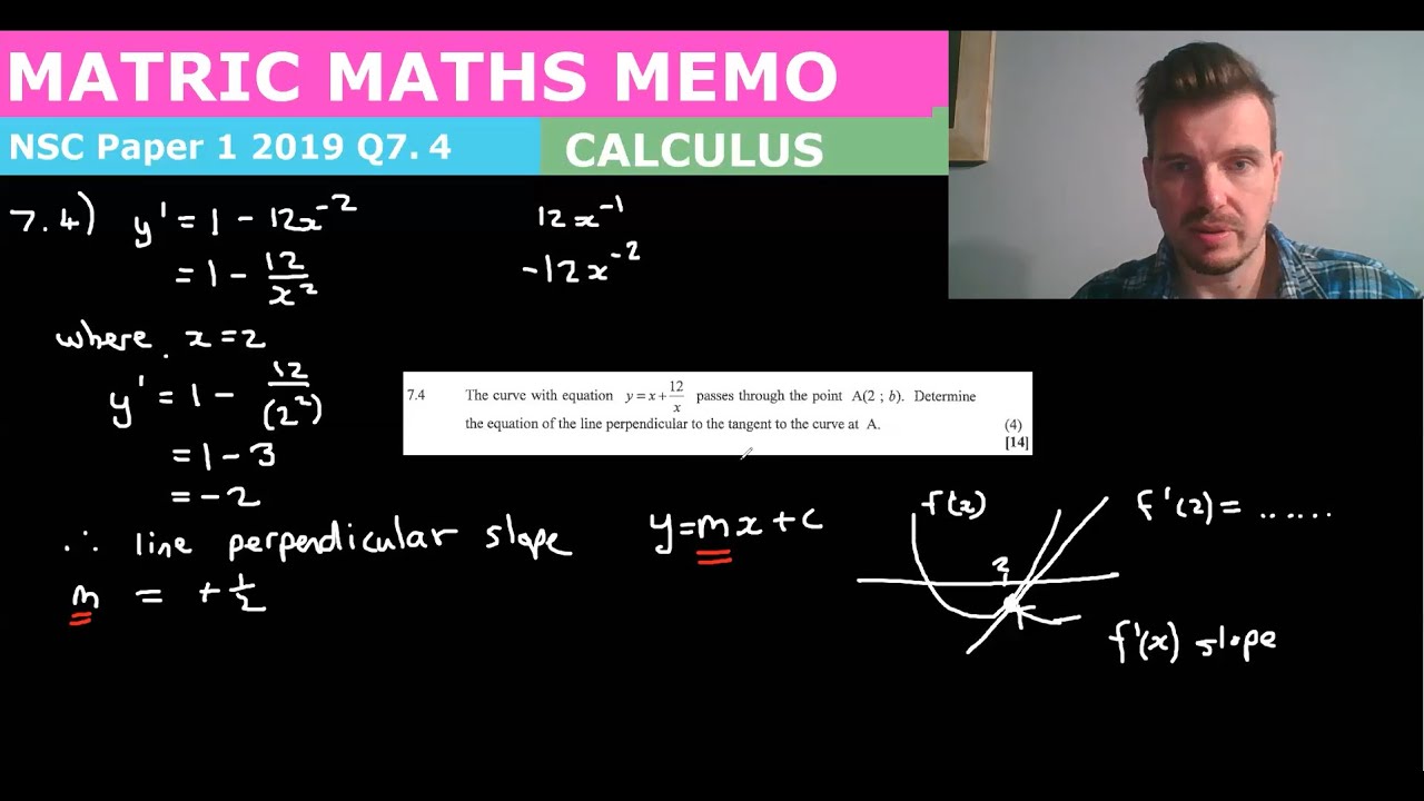 Matric Mathematics NSC Paper 1 November 2019 Memo - Question 7.4 ...