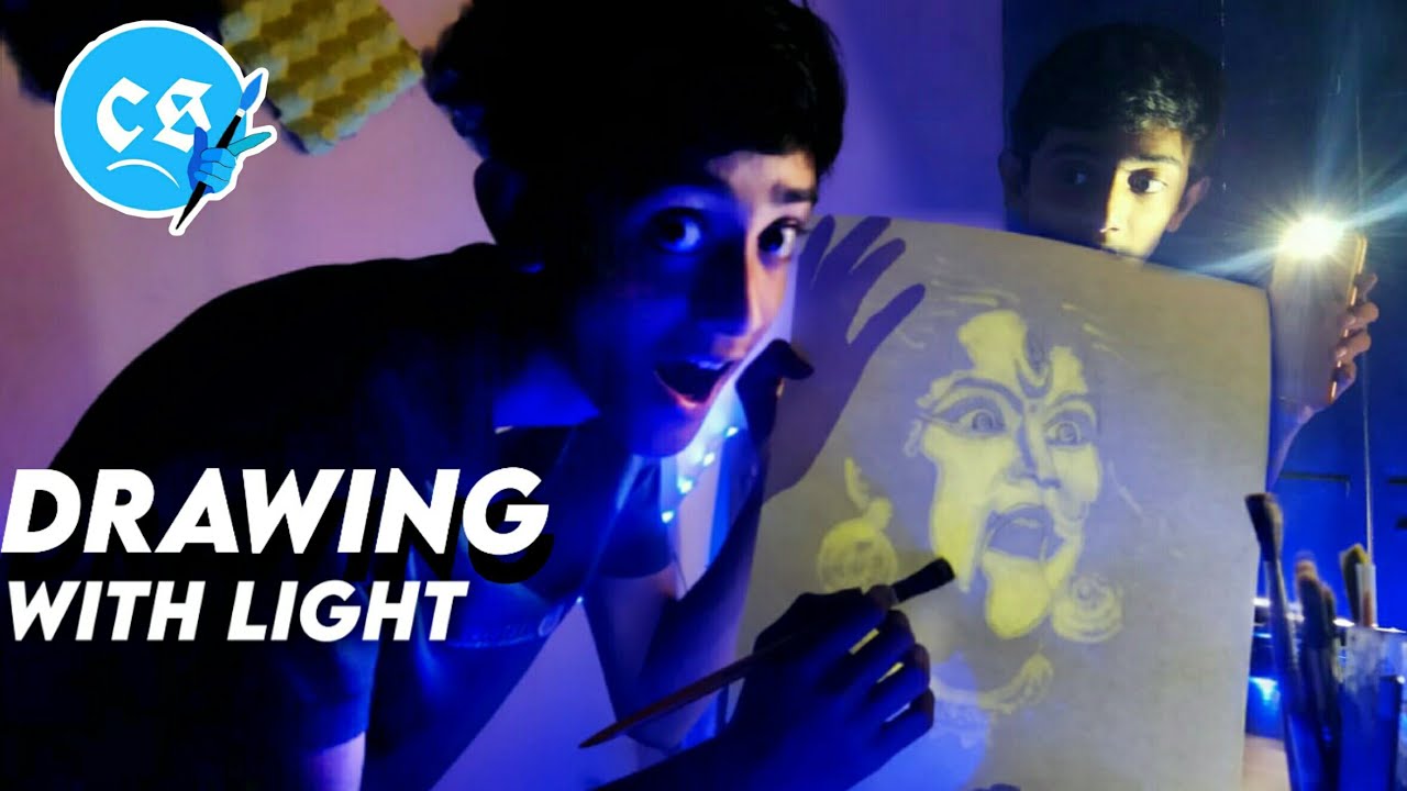 Drawing Maa kali with light and Kachchi ghani oil | Unique drawing ...