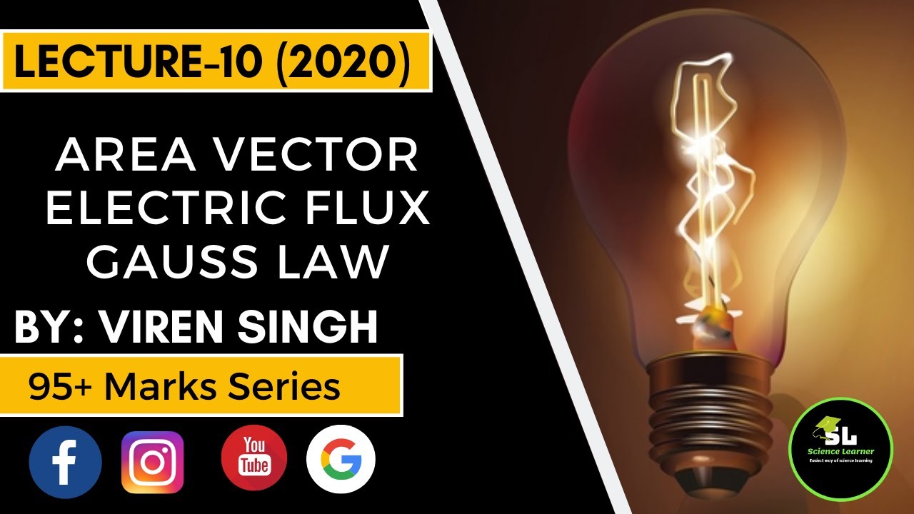 #Lecture-10 Area Vector | Electric Flux | Gauss Law Physics Chapter-1 ...