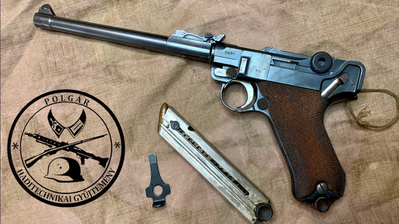 P08 Luger - LP08 "tüzérségi" pisztoly szét-összeszerelés / field strip ...