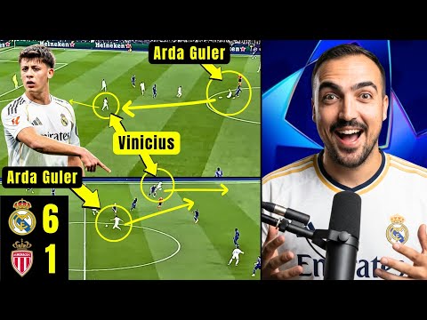 Arda Güler Monaco Maçında Yıldızlaştı 🌟 | Real Madrid 6-1 Monaco | Şampiyonlar Ligi