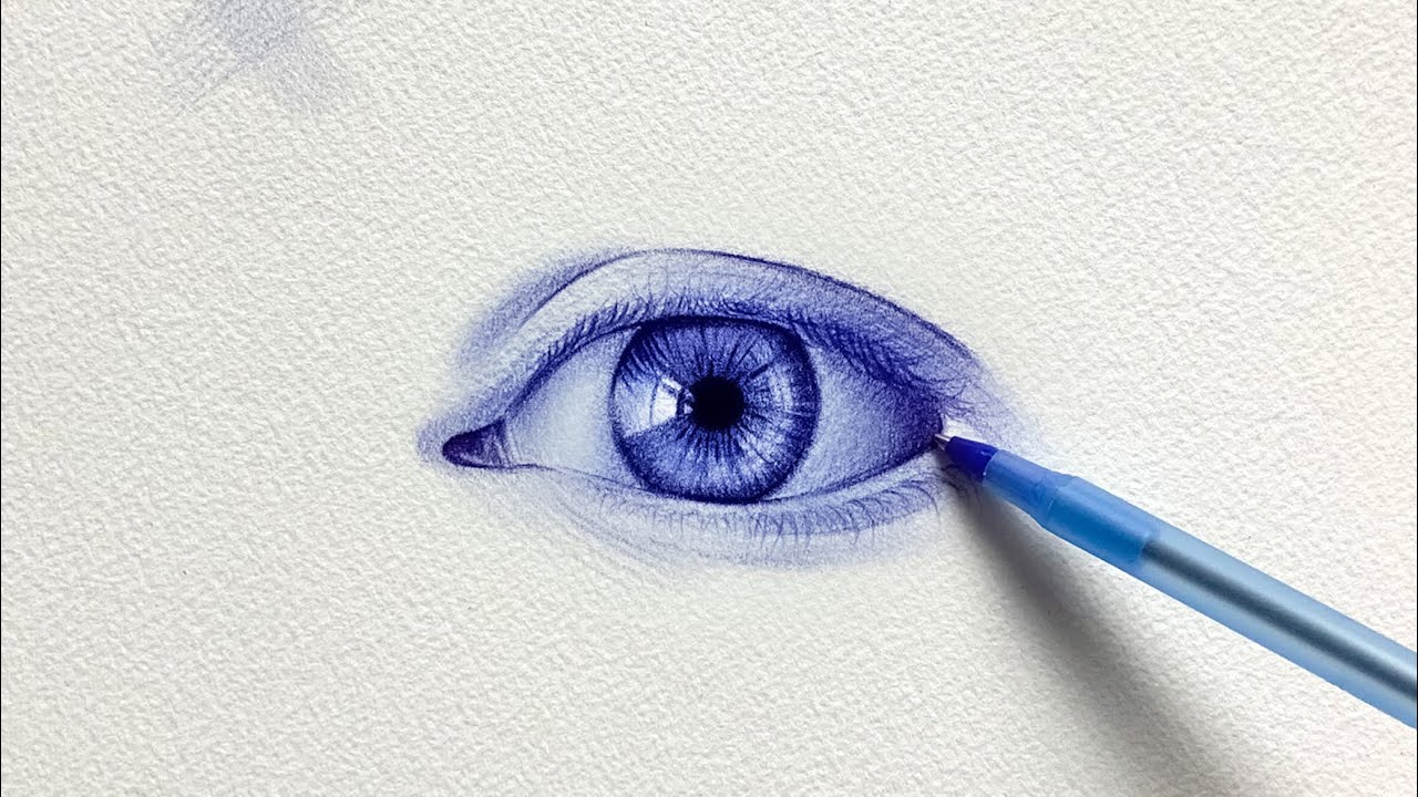 Drawing An Eye Using Ballpoint Pen - YouTube