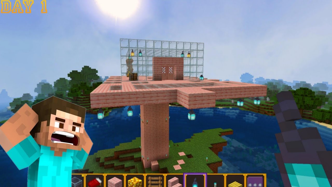 "Minecraft Pink House Build! Beautiful Sky Base 🏠"Short Title: "Pink ...