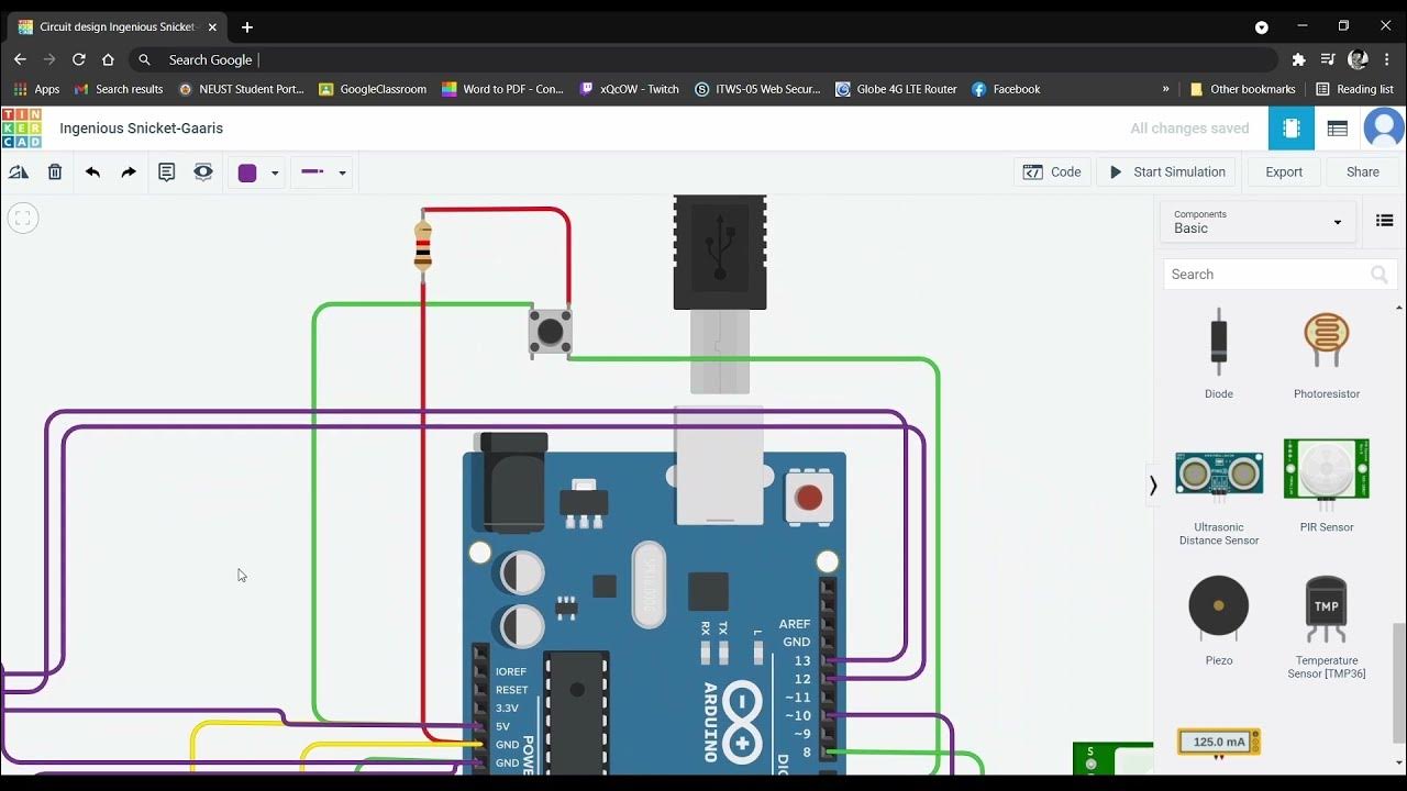 My first Arduino Project | TinkerCad - YouTube