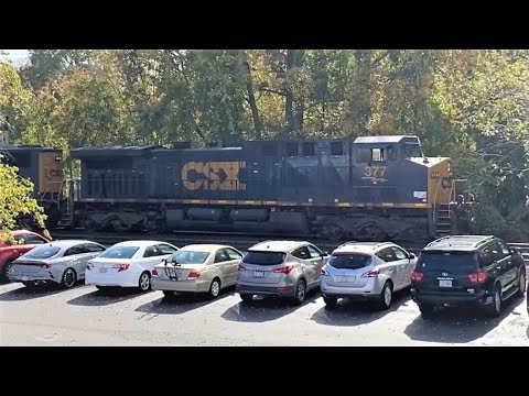 CSX L619 With Woodchips Rolls by The Brickhouse - YouTube