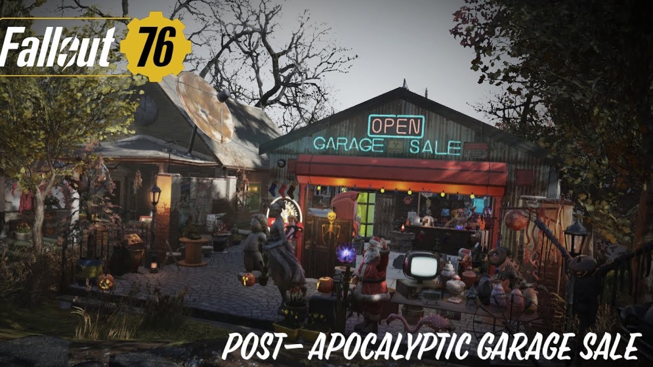 Fallout 76 lore friendly C.A.M.P build: Post-apocalyptic garage sale ...