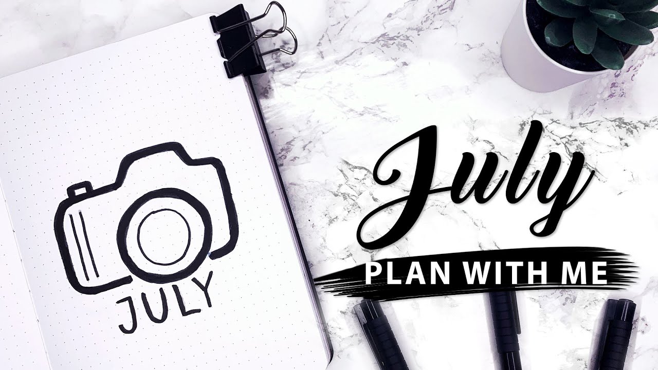 PLAN WITH ME | July 2020 Bullet Journal Set Up | Camera Theme - YouTube
