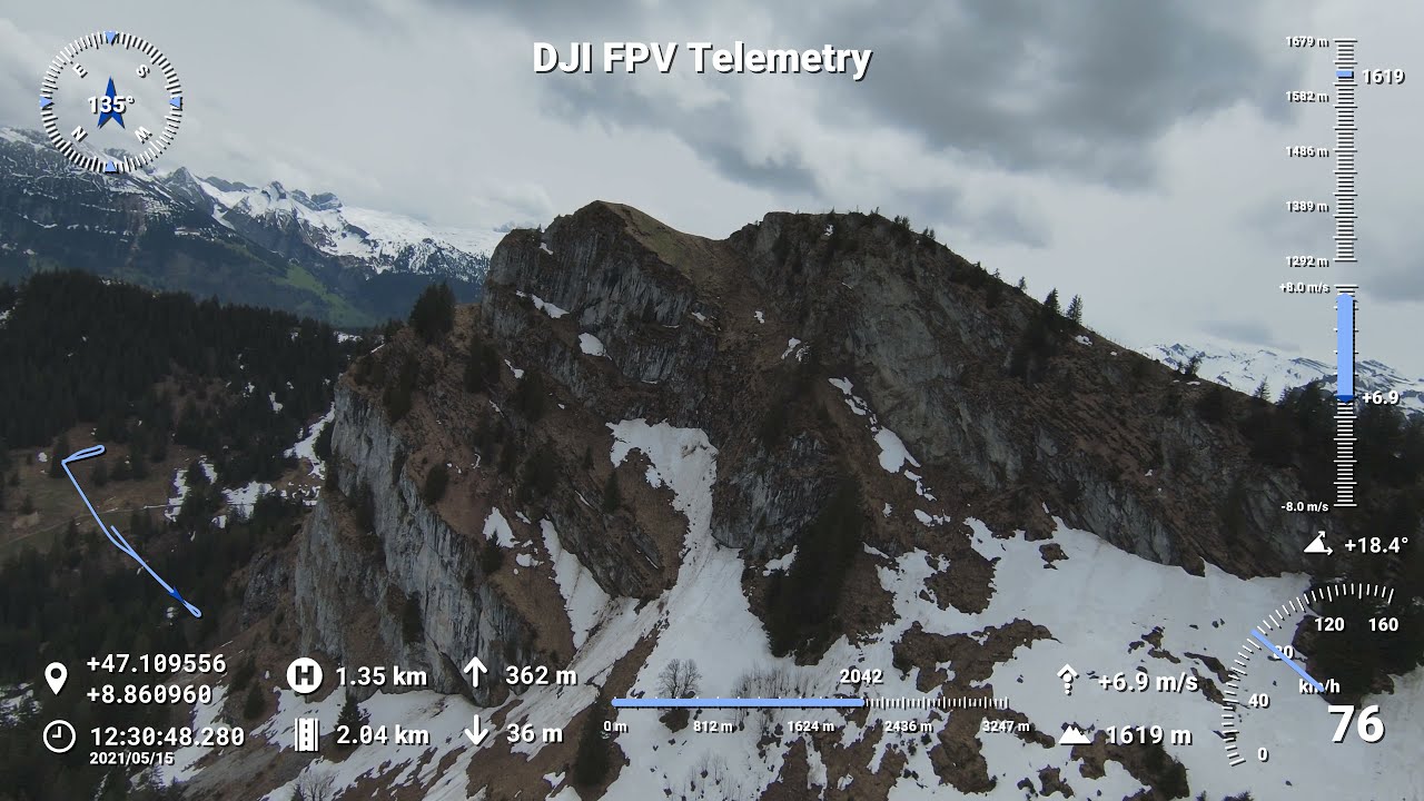 DJI FPV Drone with telemetry overlay - YouTube