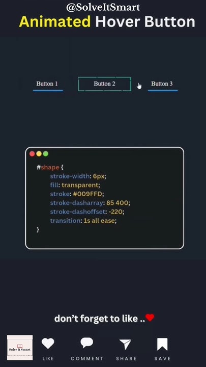 🔥 CSS - Animated Hover Button || Solve It Smart - YouTube