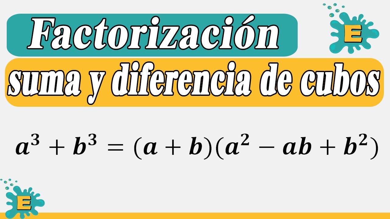 Factorización de SUMA Y DIFERENCIA DE CUBOS - YouTube