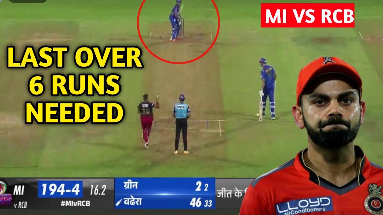 MI VS RCB Last Over Highlights | Mumbai Indians Vs Royal Challengers ...