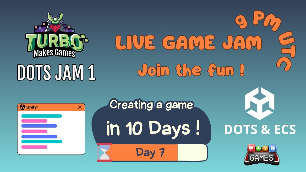 Live Game Jam: Unity DOTS Challenge! - Day 7 - YouTube