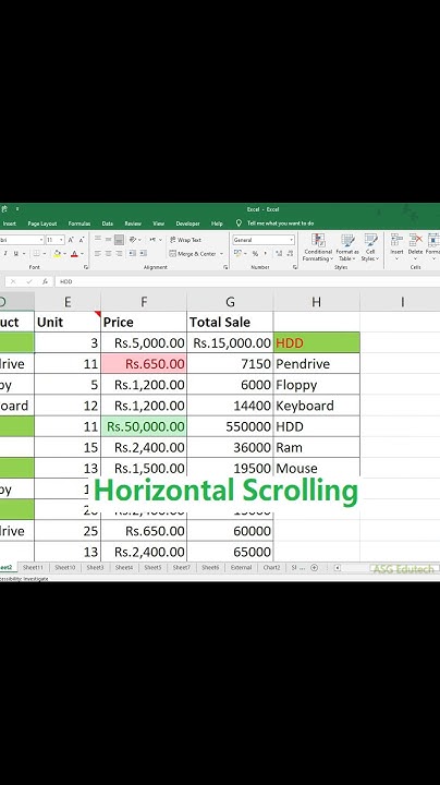 Excel Shortcut to Scroll SIDEWAYS ↔️ with your Mouse #shorts - YouTube