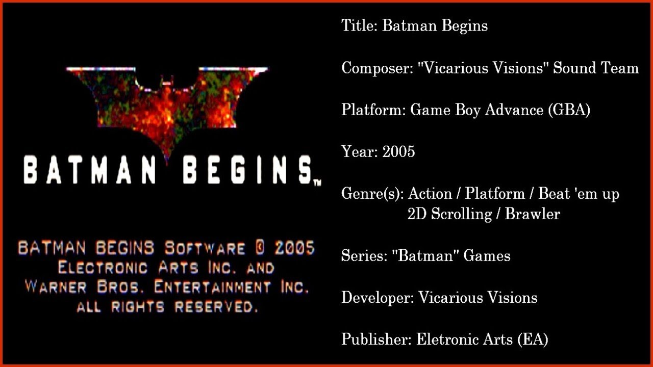 Batman Begins (GBA) [Soundtrack in FULL HD & 320 KBPS] - YouTube