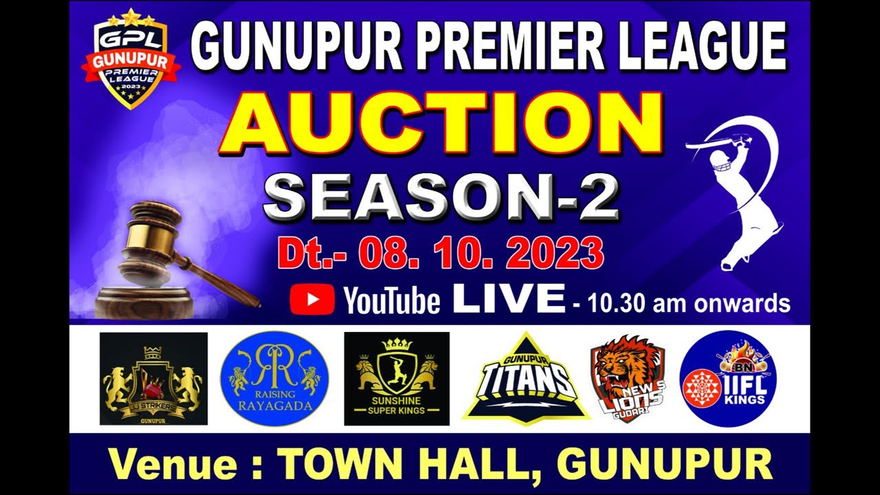 Gunupur premier league season 2 (AUCTIONS) ceremony - YouTube