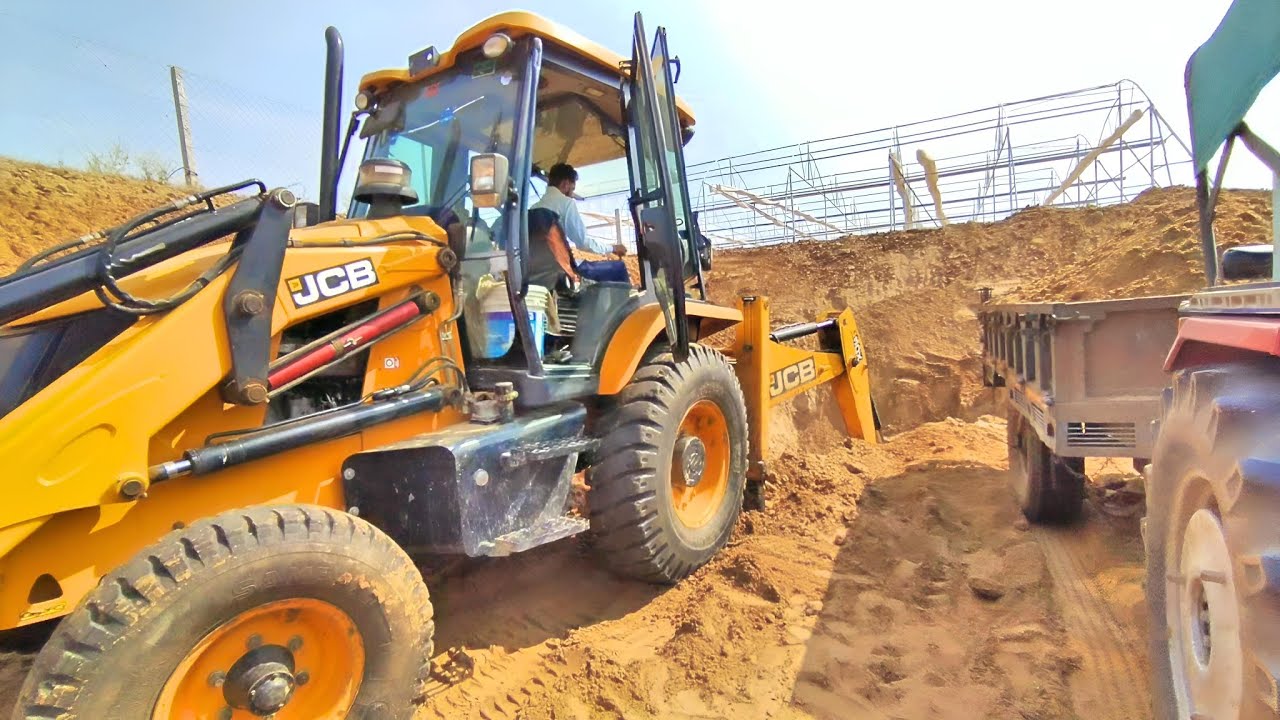JCB 3dx backhoe loader tractor | JCB farming JCB work JCB in mud - YouTube