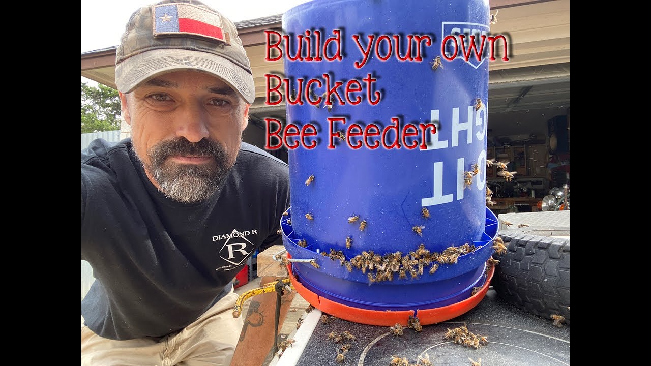 How to build your own bucket bee feeder - YouTube