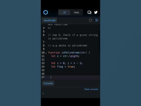 JS Interview question #2 | check if given string is palindrome in javascript? #javascript # ...