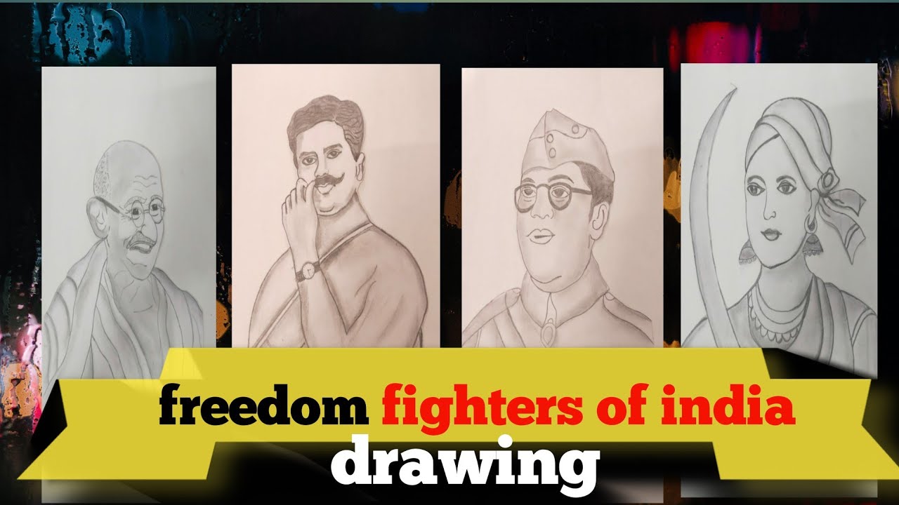 how to draw freedom fighter of india | स्वतंत्रता सेनानी का चित्र कैसे ...