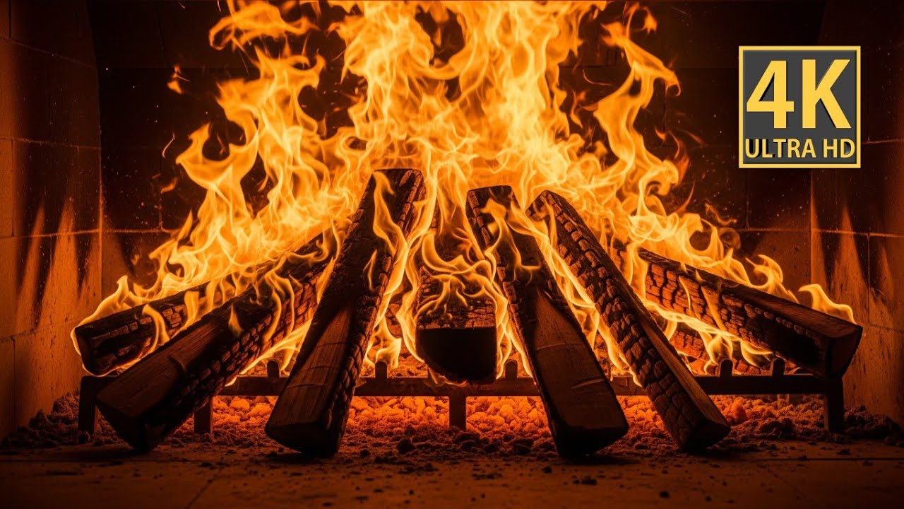 🔥 Ultra Realistic Fireplace 4K. Cozy Crackling Fire Sounds for Sleep ...