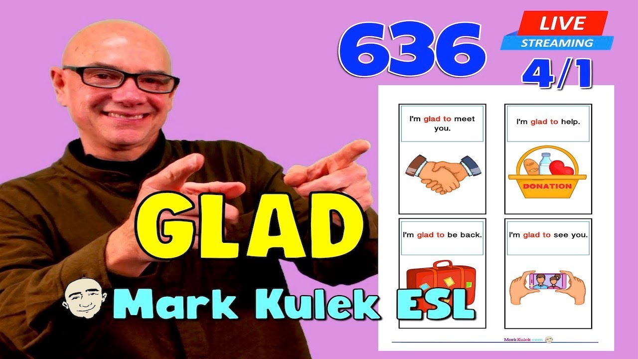 ESL Live Stream Class: SVO, At a Job Interview, Traffic, Glad | #636 ...