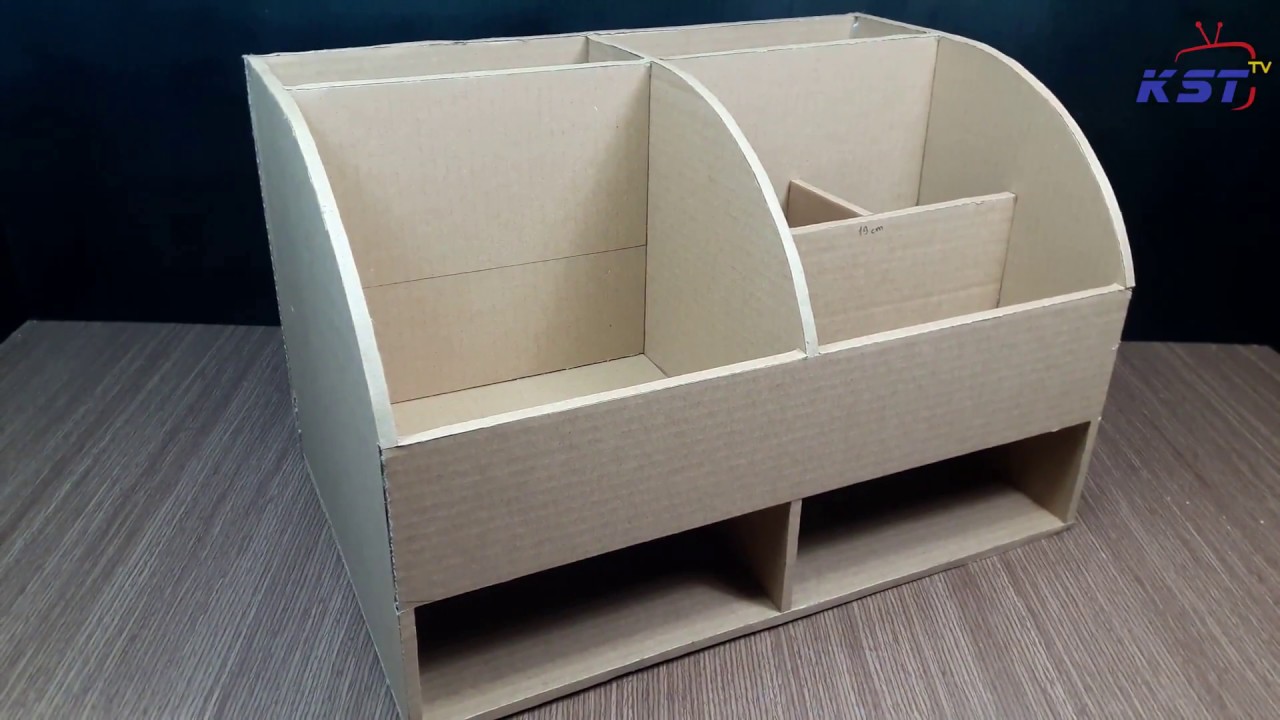 How to make book holder | Book organizer with cardboard - YouTube