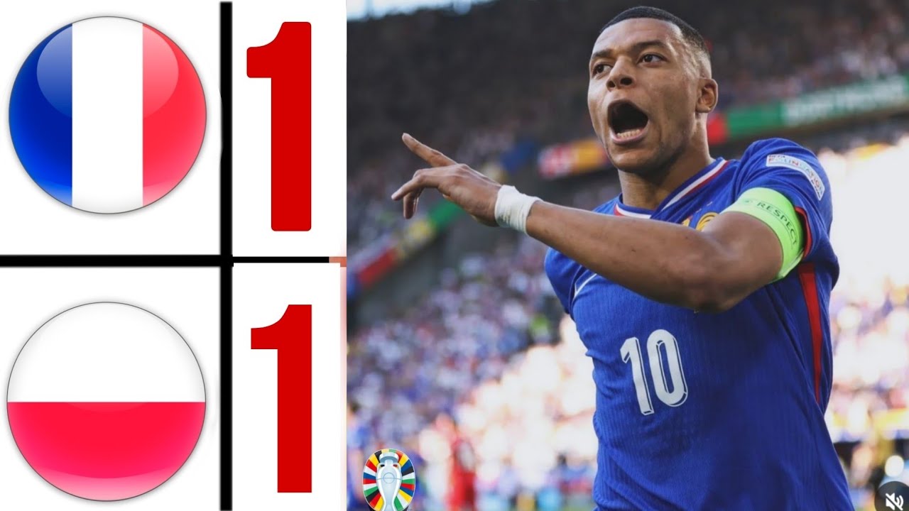France 1-1 Poland EURO 2024 | France vs Pologne | kylian mbappe vs ...